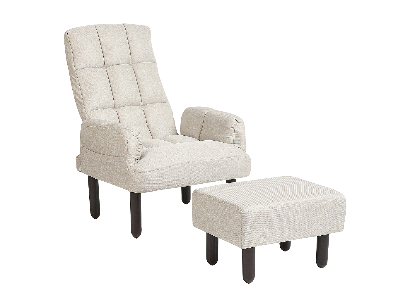 Poltrona reclinabile lino beige chiaro OLAND