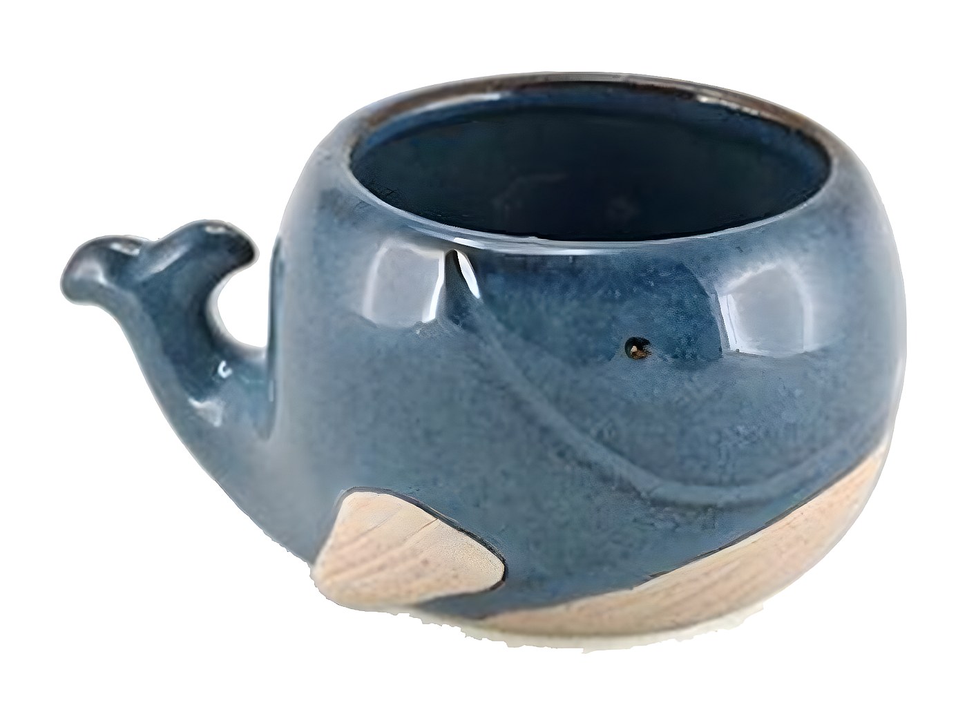 Mini cache-pot baleine bleue en céramique 5 cm