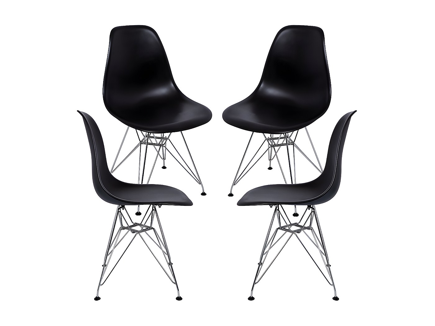 Pack 4 Sillas Tower Metálicas - Negro