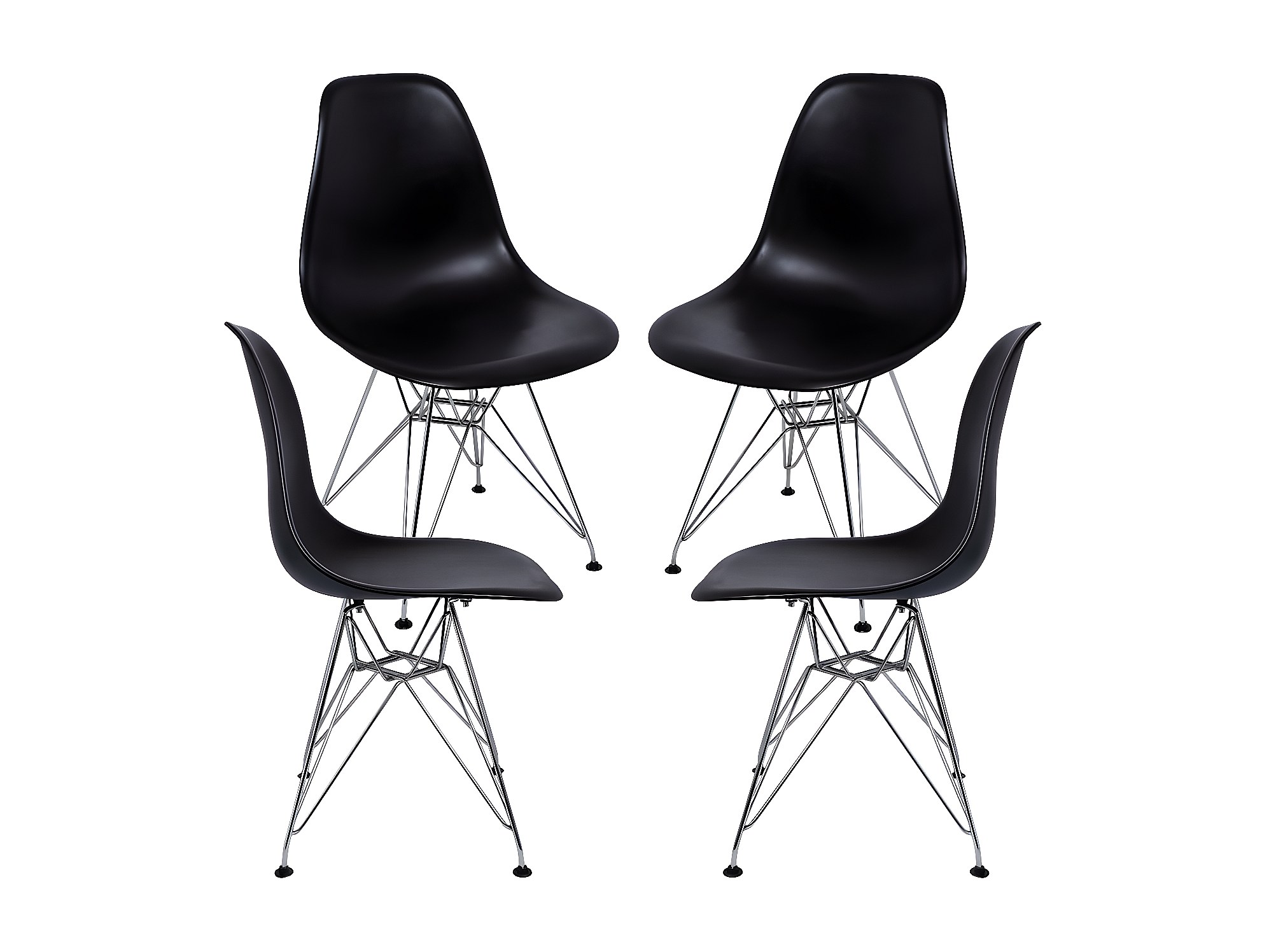 Pack 4 Sillas Tower Metálicas - Negro