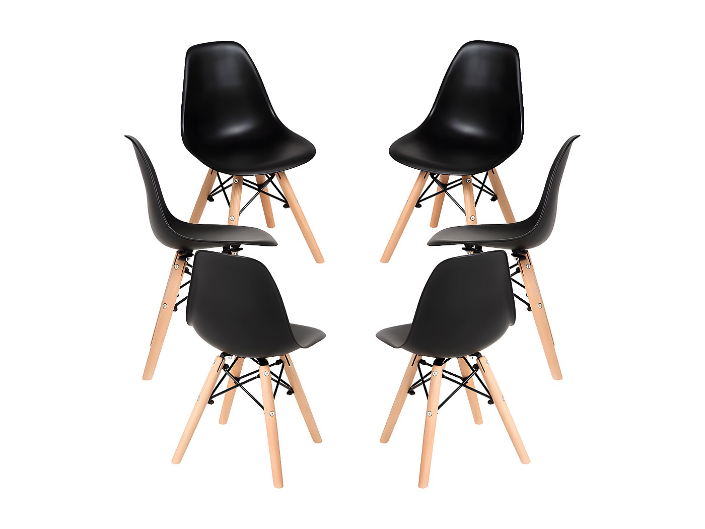 Pack 6 Sillas Tower Kid (Infantil) - Negro