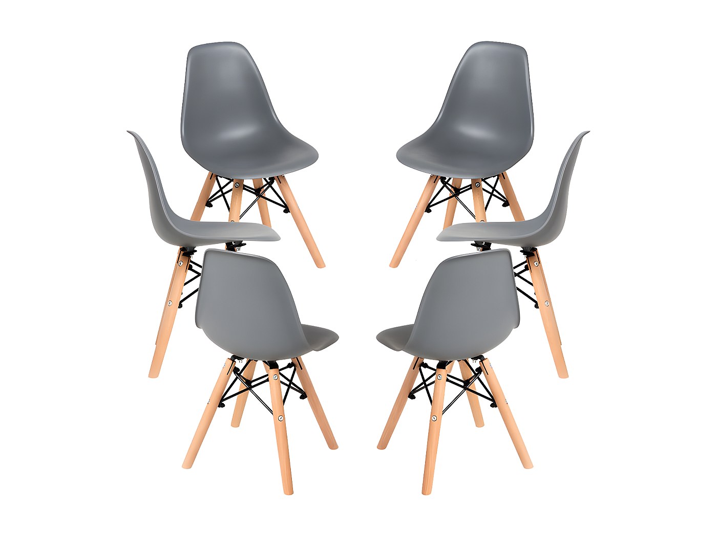 Pack 6 Sillas Tower Kid (Infantil) - Gris oscuro