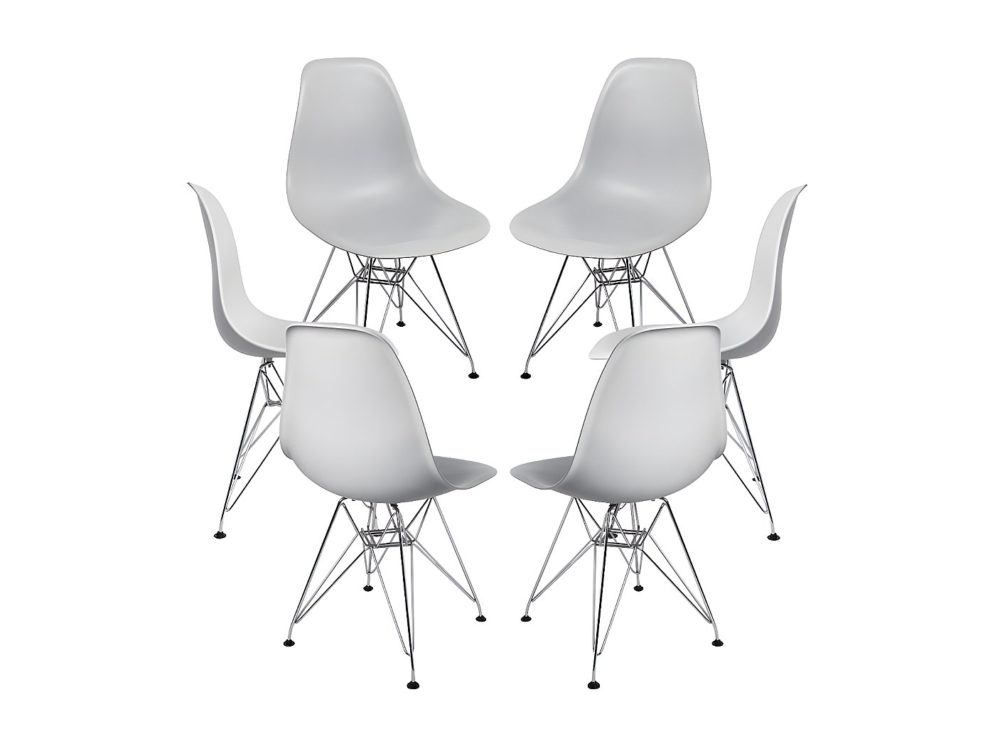 Pack 6 Sillas Tower Metálicas - Gris