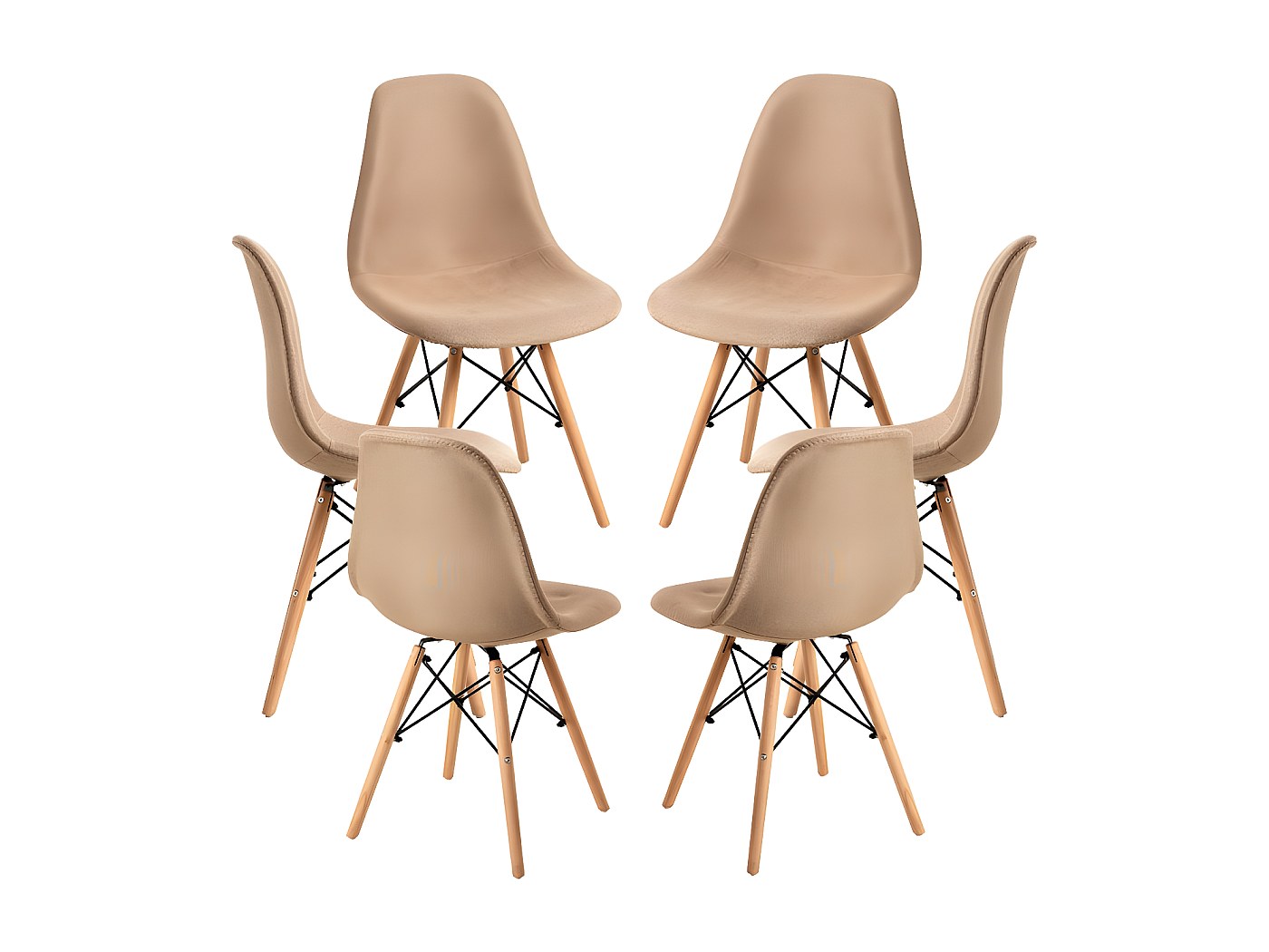 Pack 6 Sillas Tower Tela - Beige