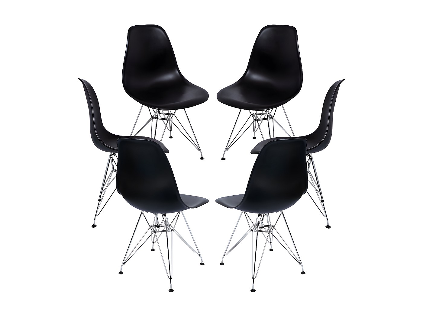 Pack 6 Sillas Tower Metálicas - Negro