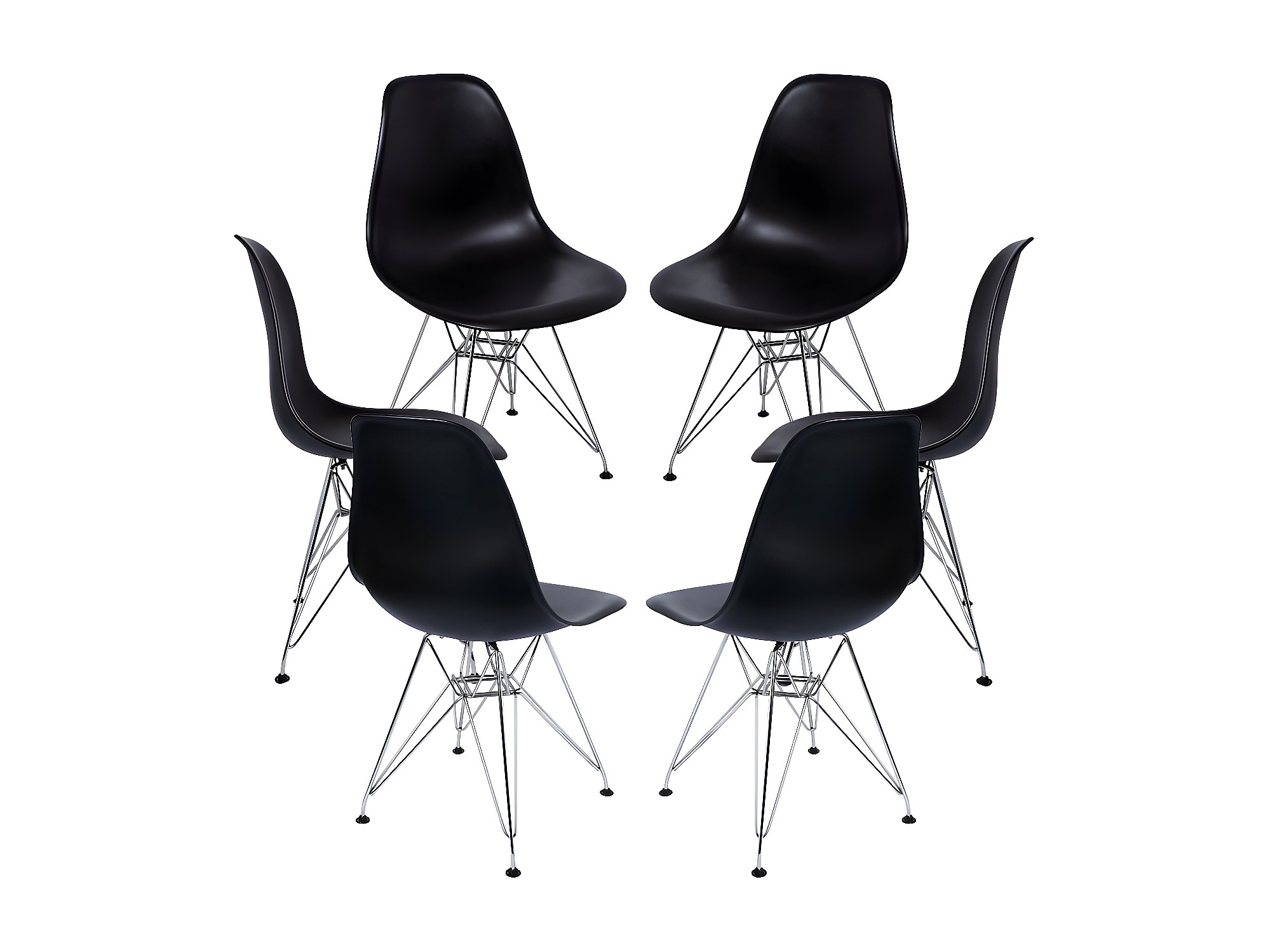 Pack 6 Sillas Tower Metálicas - Negro