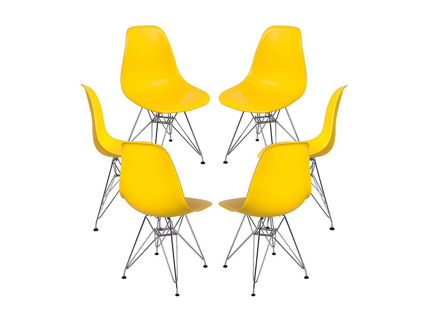 Pack 6 Sillas Tower Metálicas - Amarillo