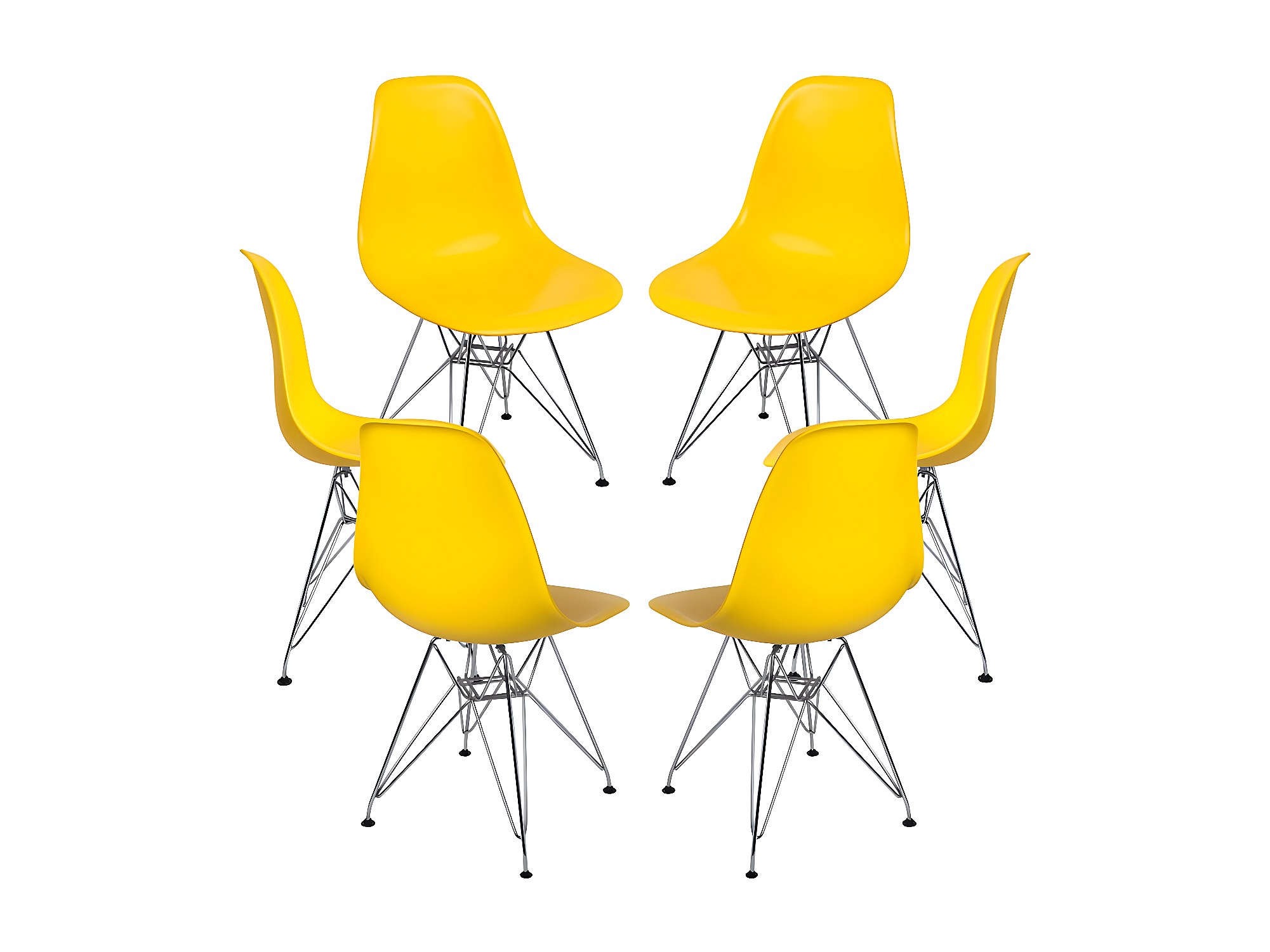 Pack 6 Sillas Tower Metálicas - Amarillo