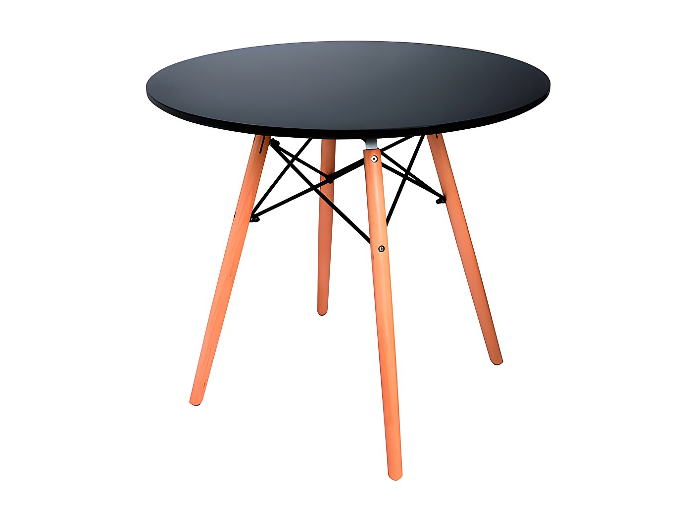 Mesa Tower Redonda 80 cm Tensores - Negro