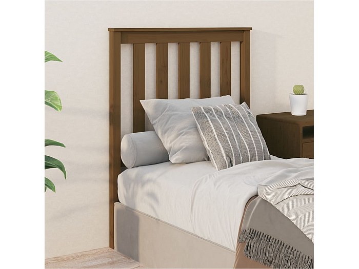 Cabecero de cama madera maciza de pino marrón miel 81x6x101 cm