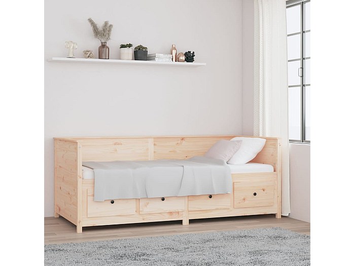Sofá-cama 80x200 cm madeira de pinho maciça