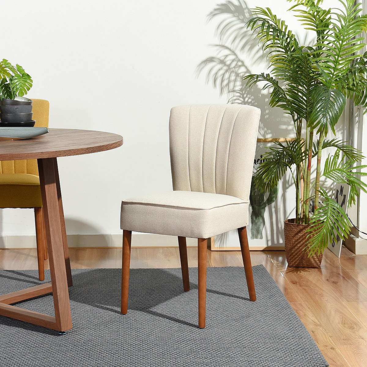 Lot de 2 chaises de salle à manger rembourrée dossier haut revêtement ...