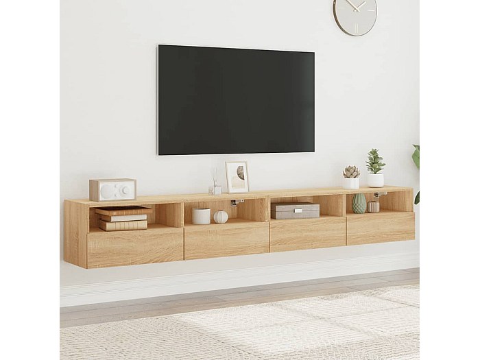 Móvel de parede p/ TV 2pcs derivados de madeira carvalho sonoma PT948990