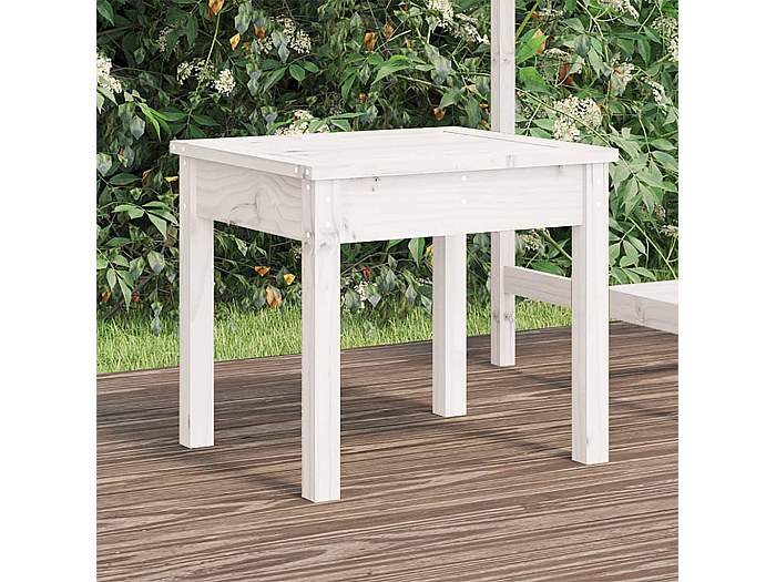 Banco de jardín madera maciza pino blanco 50x44x45 cm ES54237