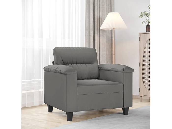 Fauteuil gris foncé 60 cm tissu microfibre REO87802