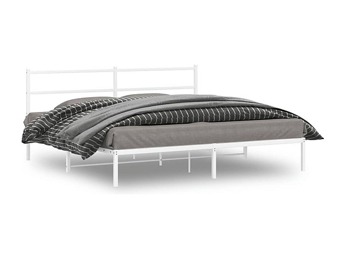 Cama com cabeceira 180x200 cm metal branco PT230258