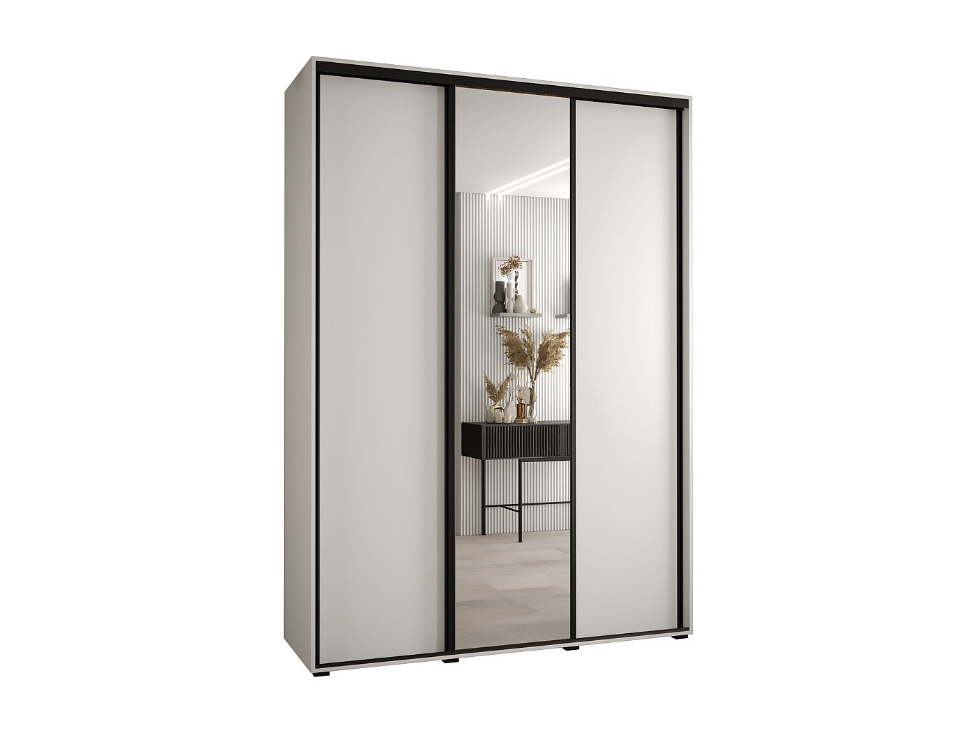 ARMOIRE DAVOS 3 À PORTES COULISSANTES 235,2/180/60 3 portes (Blanc ...