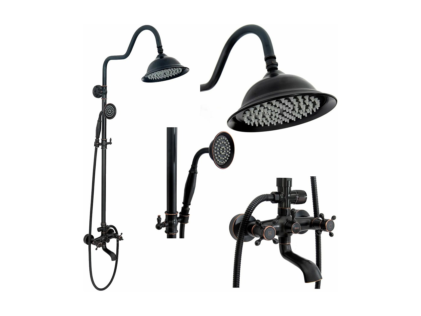KIT DE DOUCHE REA RETRO OLD BLACK