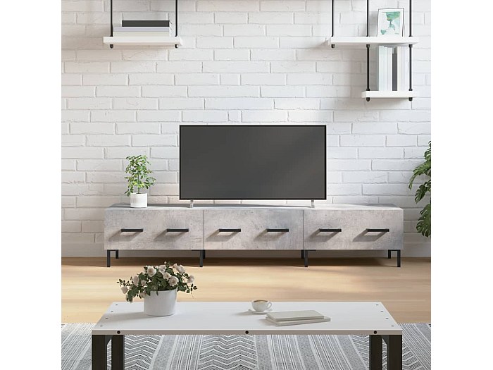 Mobile TV Grigio Cemento 150x36x30 cm Legno Multistrato CFW62701