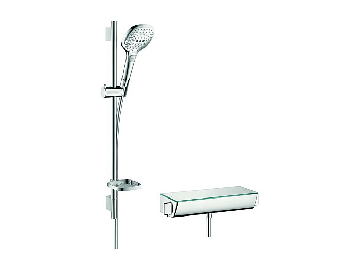 HANSGROHE Combi douche E 120 3jet avec barre 65 cm Ecostat Select blanc ...