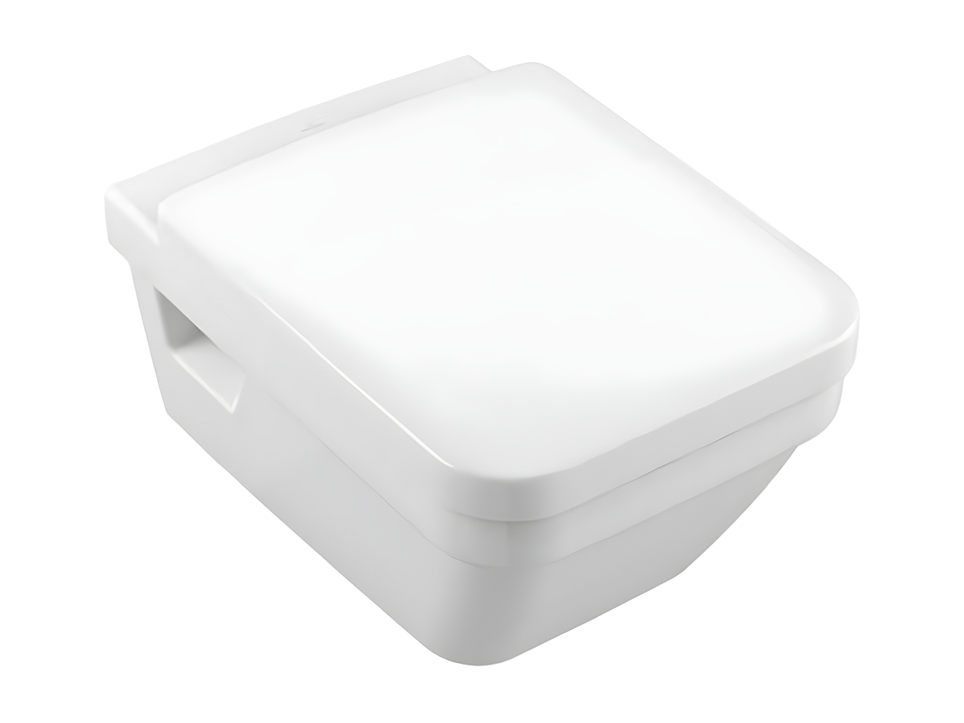 Pack WC suspendu sans bride VILLEROY ET BOCH Architectura rectangle + abattant + plaque chromée ...