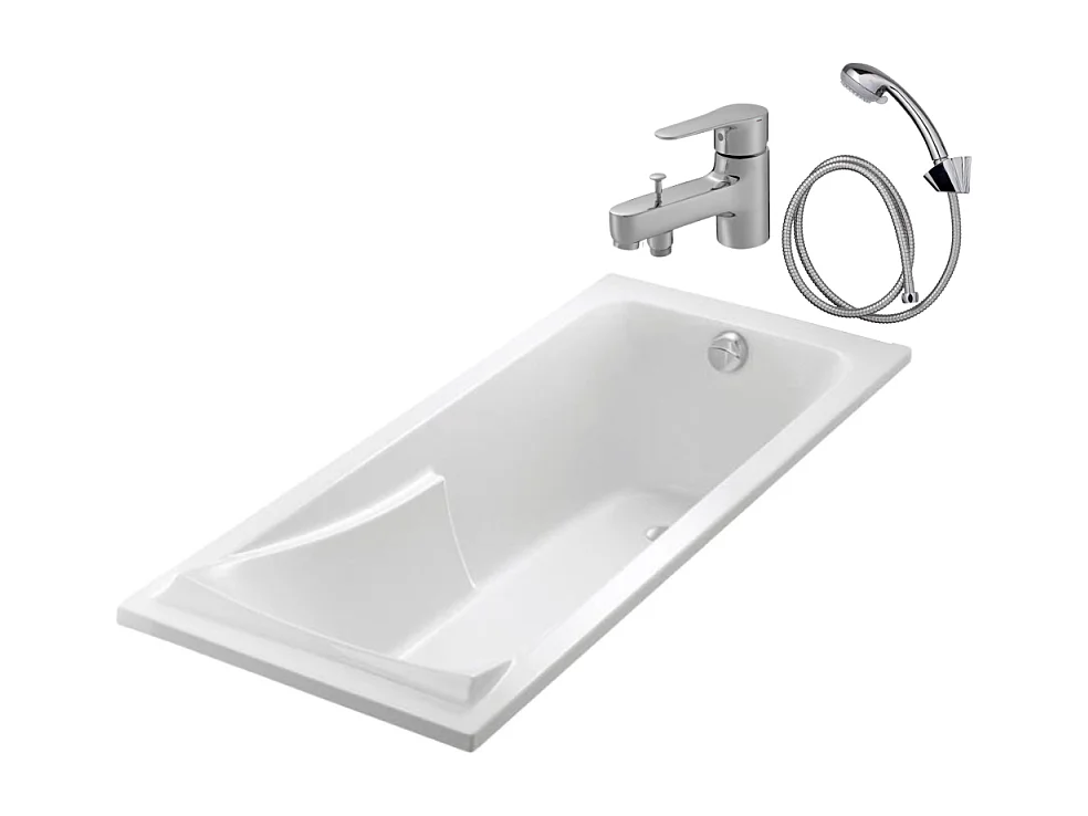 Baignoire JACOB DELAFON Corvette + mitigeur bain douche + set douchette ...