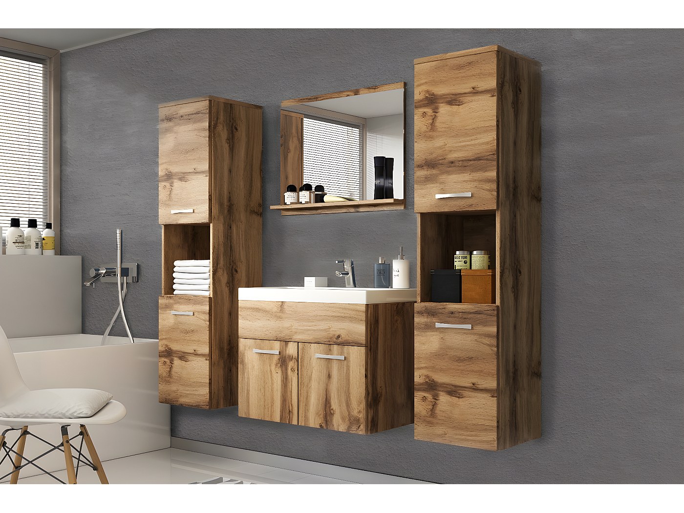 Set arredo bagno - rovere wotan - Sillali grande