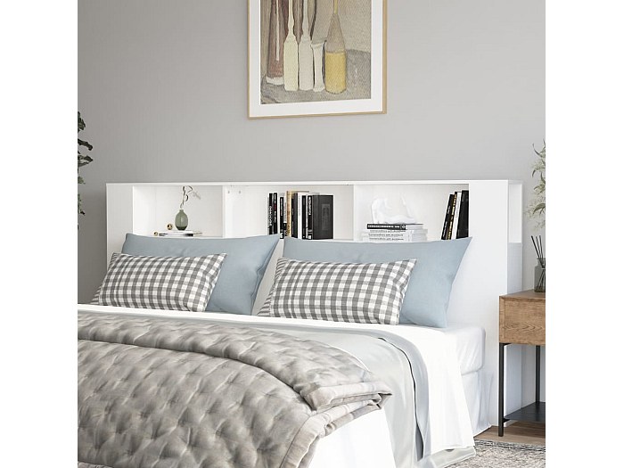 Armoire de tête de lit Blanc 220x18,5x104,5 cm