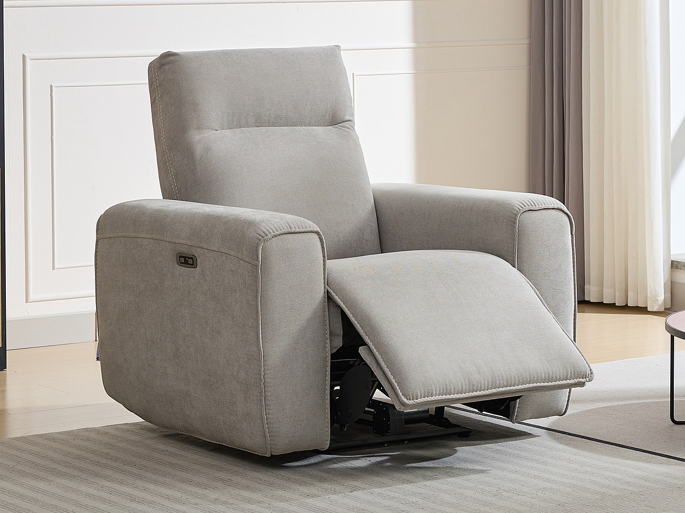 Fauteuil relax électrique en tissu couleur gris LORGITA