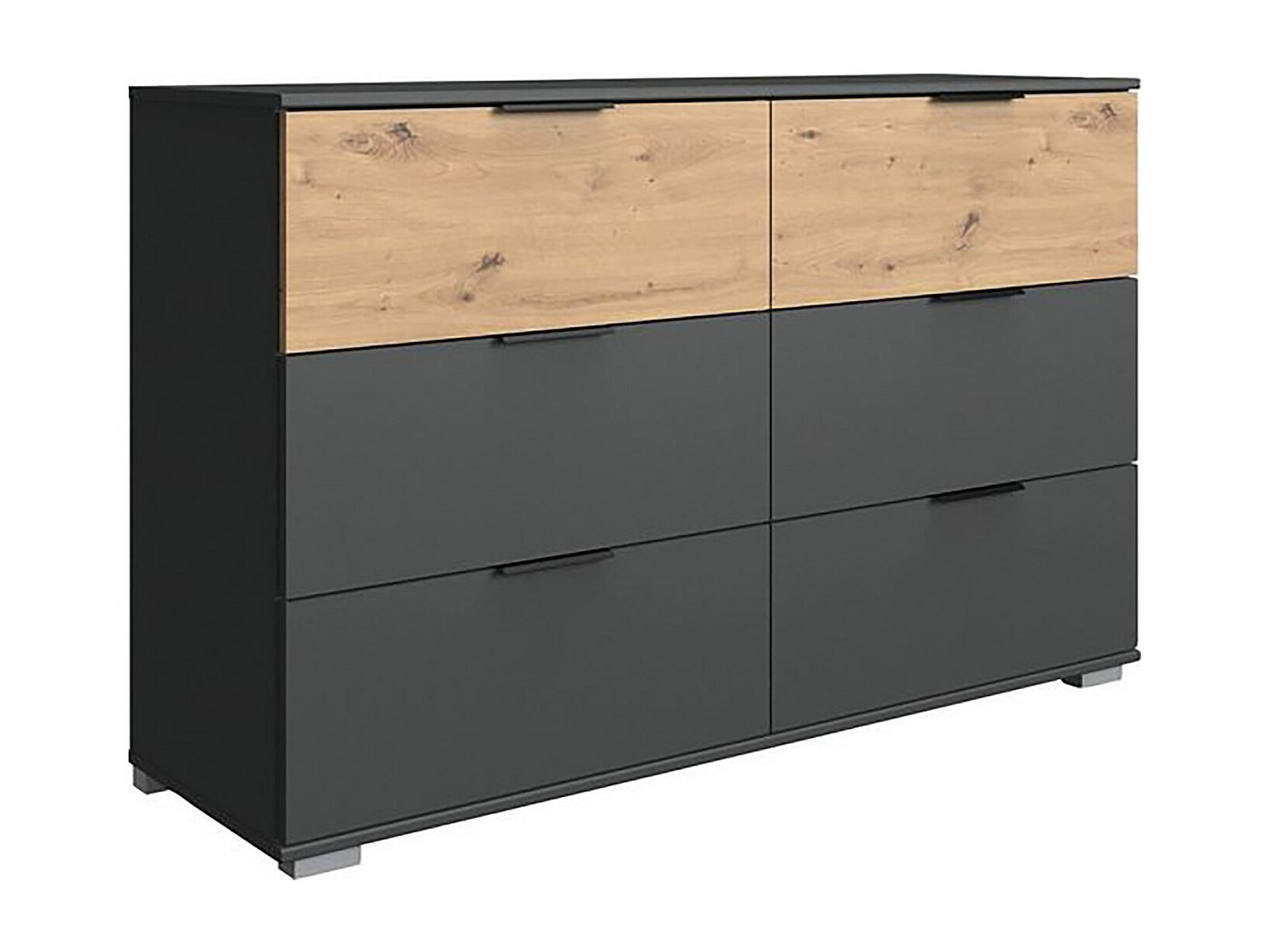 Commode / meuble de rangement coloris graphite/imitation chêne artisan ...