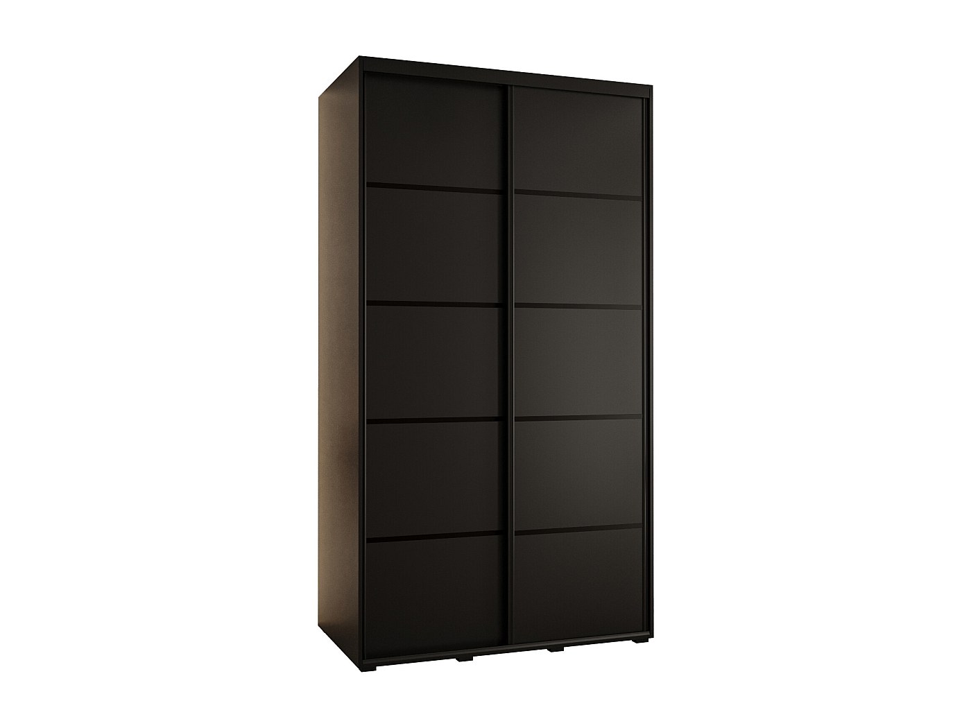 DAVOS 4 KLEDINGKAST MET SCHUIFDEUREN 235,2/130/60 2 deuren (Zwart/Zwart ...