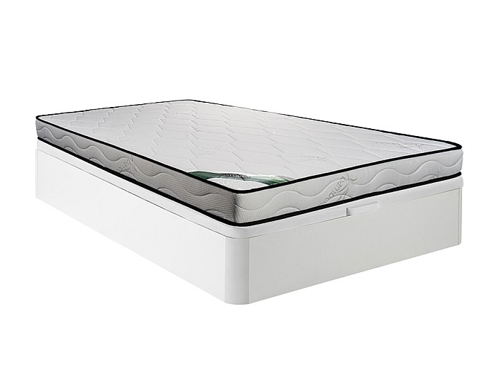 Ensemble sommier coffre matelas mousse coutil bambou 140 x 190 cm ...