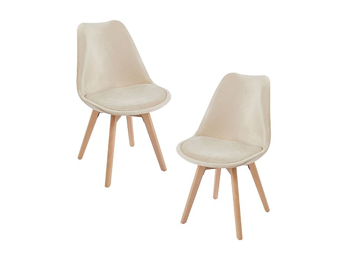 Pack 2 Sillas Synk Terciopelo - Beige