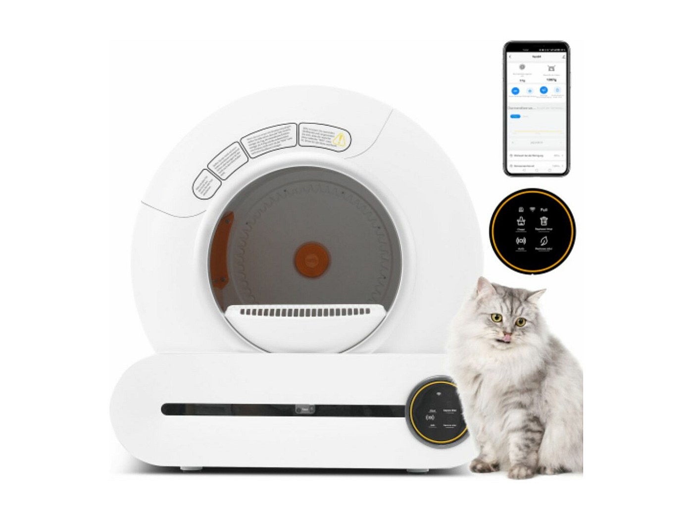 Adaptieve zelfreinigende kattenbak van 65 liter voor meerdere katten