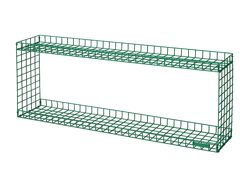 RACK | Wandregal mit 2 Fachböden aus grünem Metall, groß