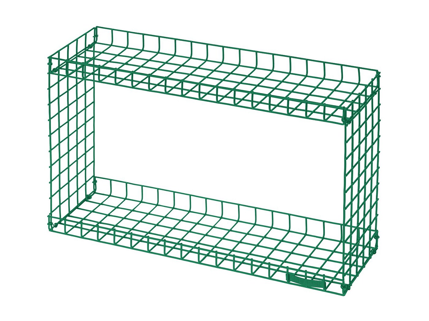 RACK | Wandregal mit 2 Fachböden aus grünem Metall, klein