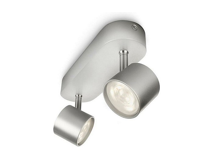 Lámpara de Techo LED Regulable 2 Focos 2x4.5W Star Plata 2700K