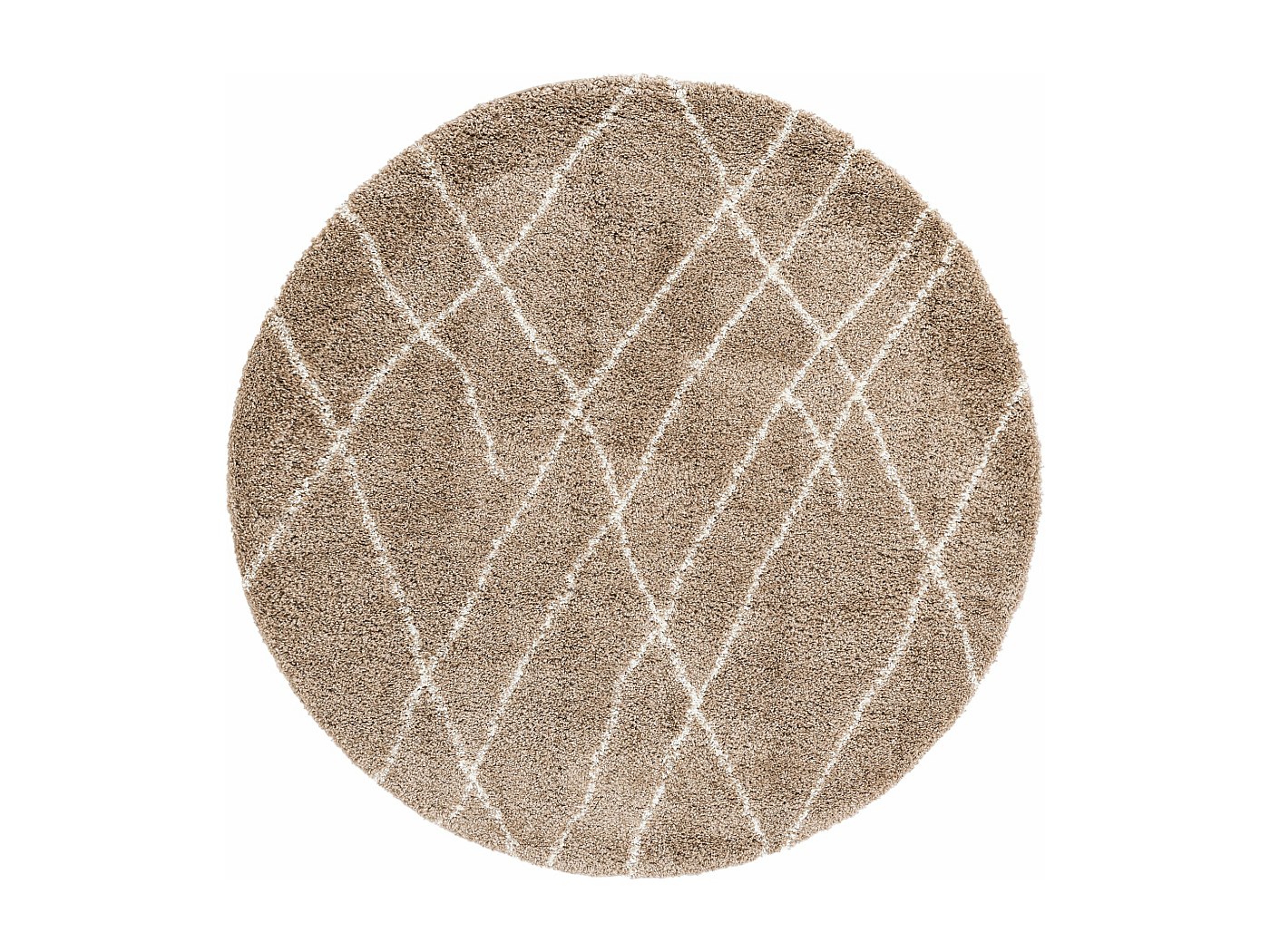 Hoogpolig tapijt 100 x 100 Khaki Lachen Fence