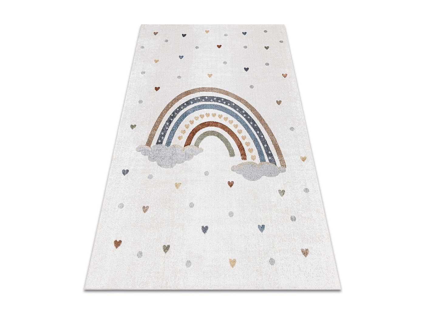 Tapis BONO 724 ARC-EN-CIEL, COEUR crème / gris clair 200x290 cm