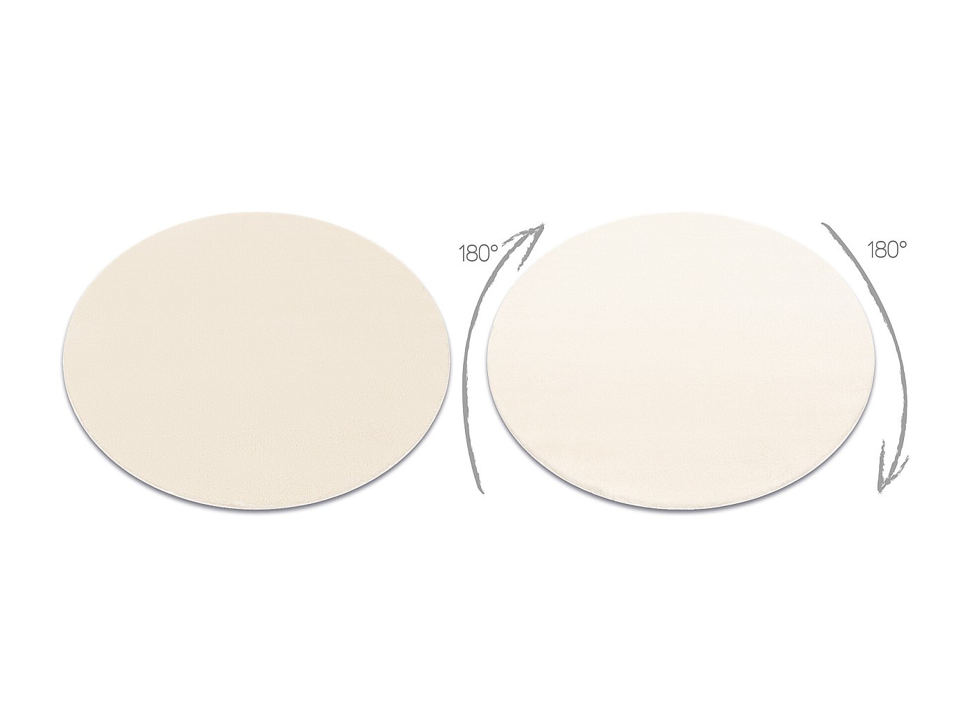 Alfombra de lavado moderna LINDO circulo crema, antideslizante, peluda ...