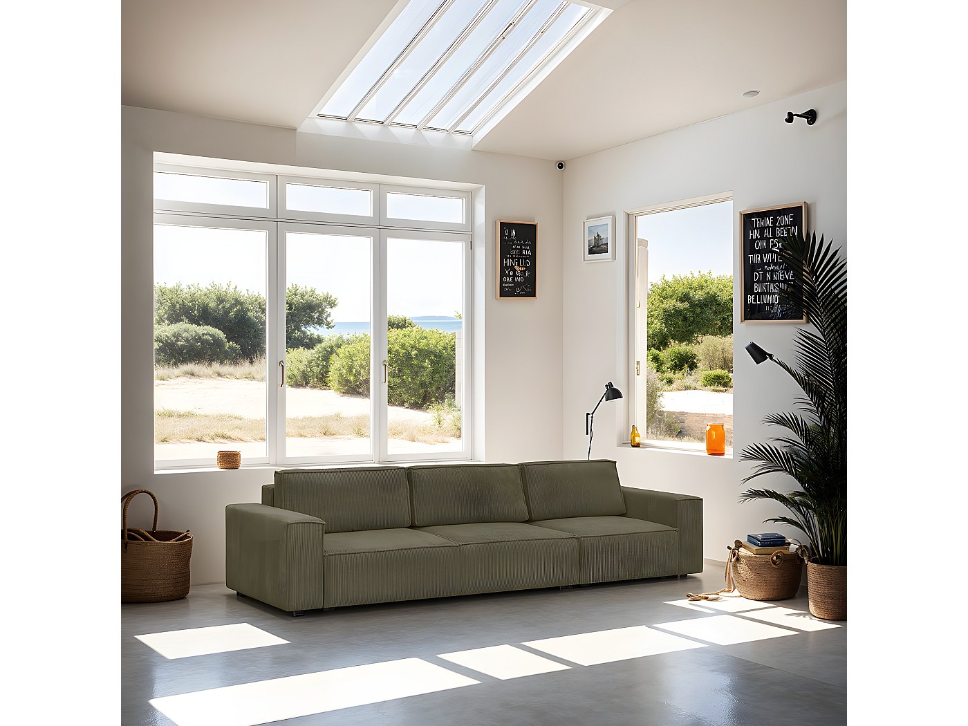 Canapé modulable convertible 5 places avec coffre de rangement en ...