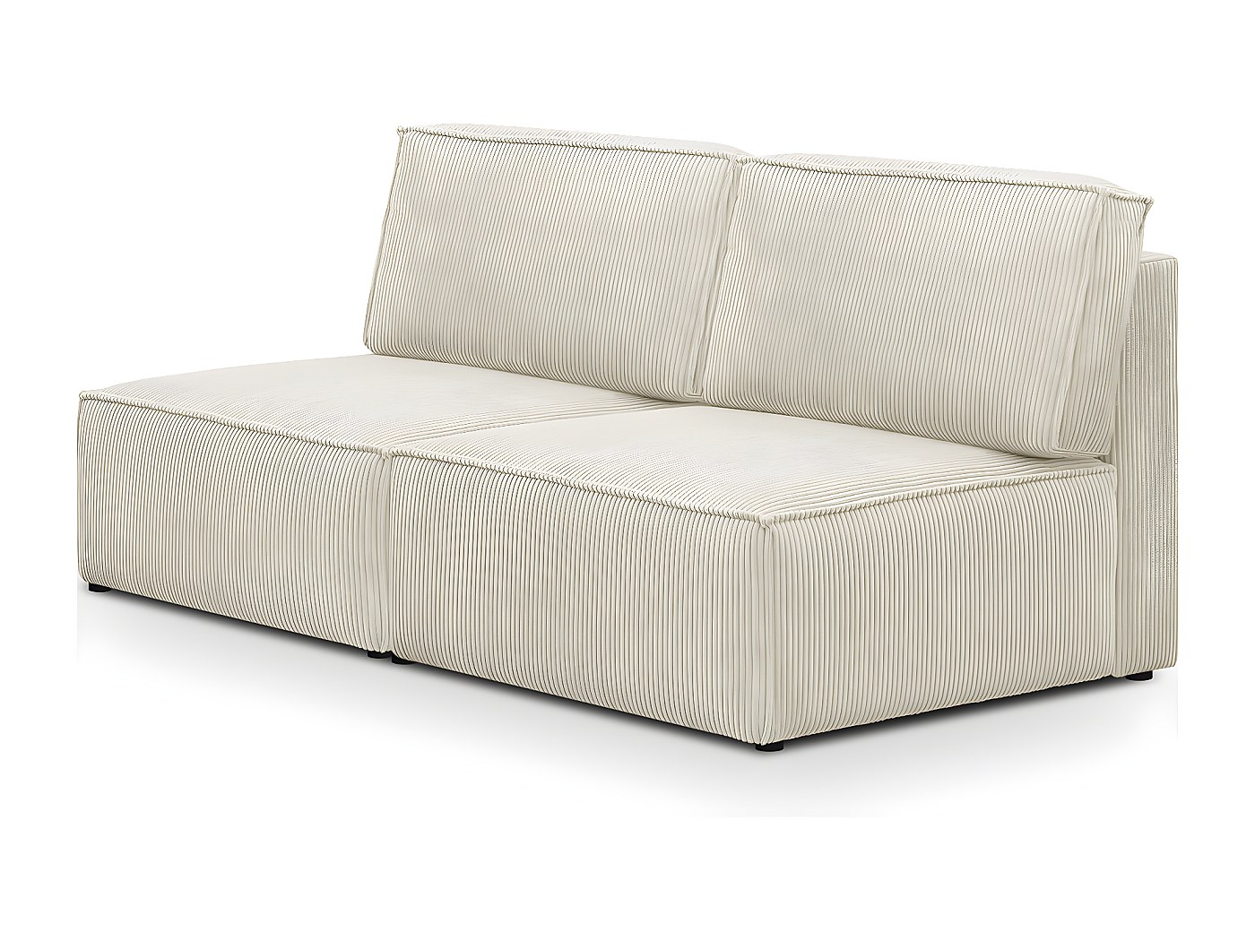 Module canapé 2 places en velours côtelé beige - Harper Mod