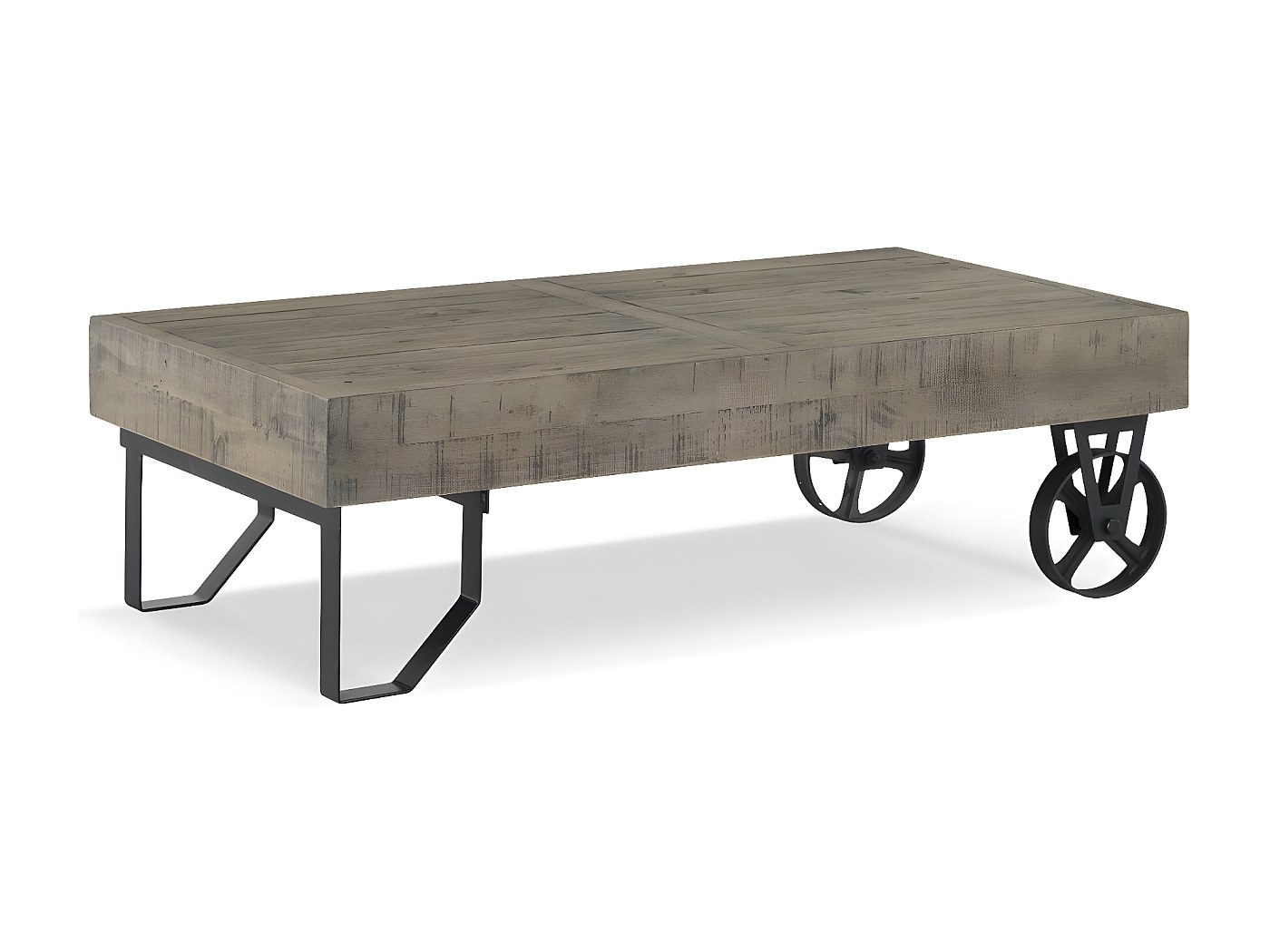 Table Basse Roulettes Bois 130x75x40cm - Marron