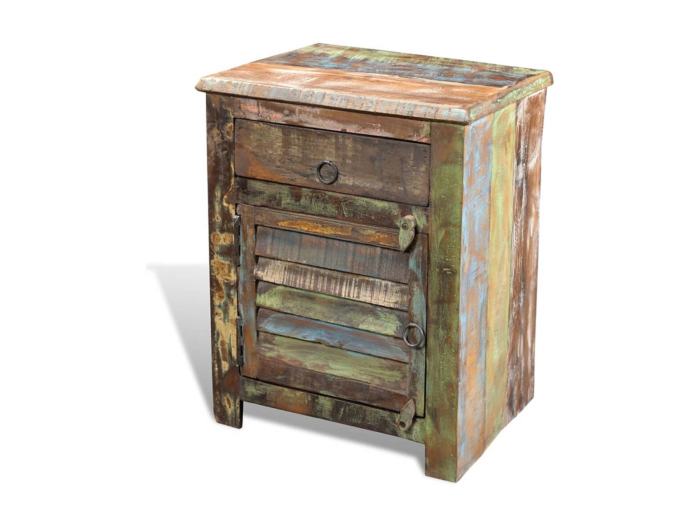 Table de coin avec 1 tiroir et 1 porte Bois de récupération