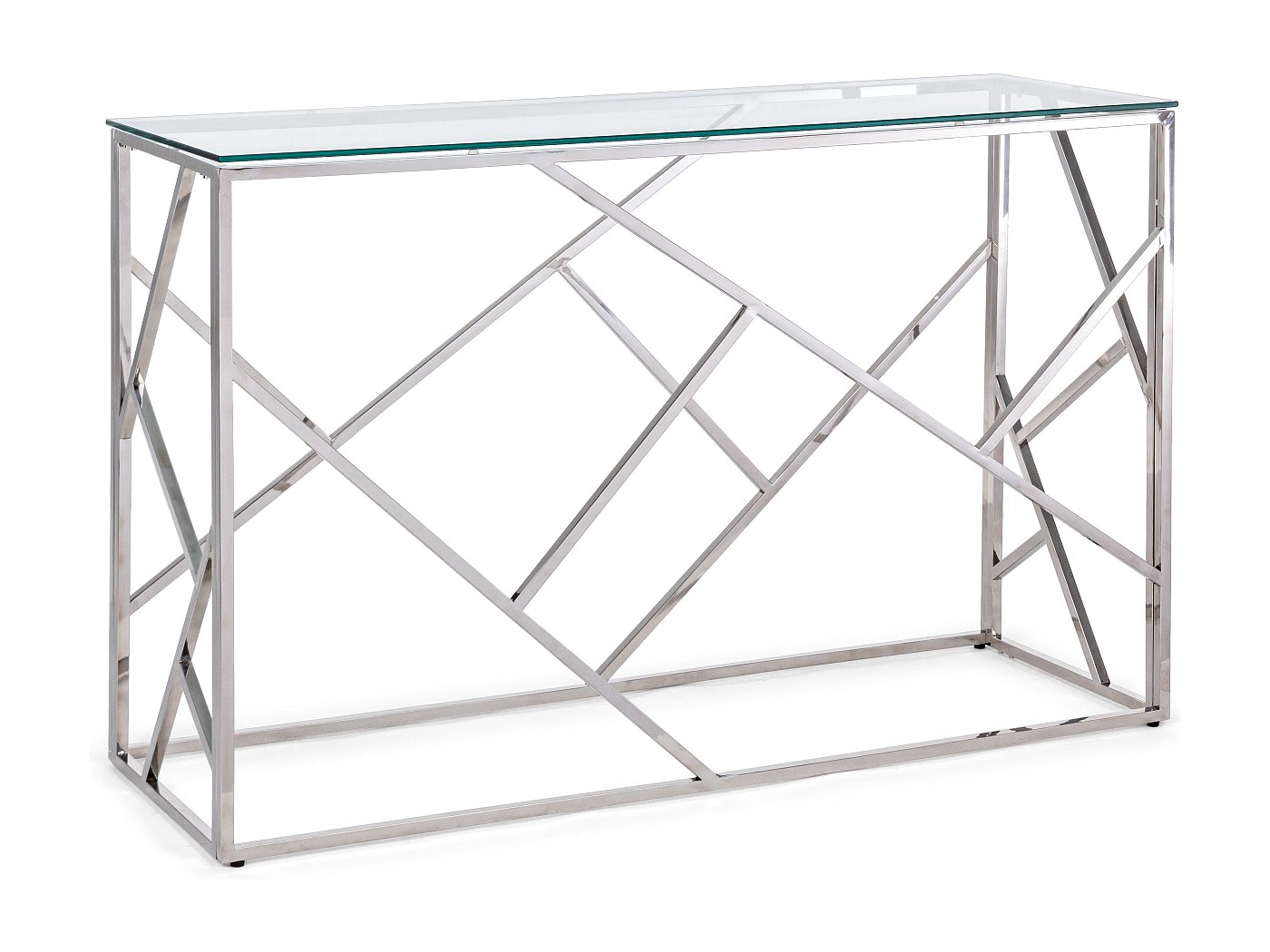 Console en verre trempé et pieds en acier Rani L 120cm