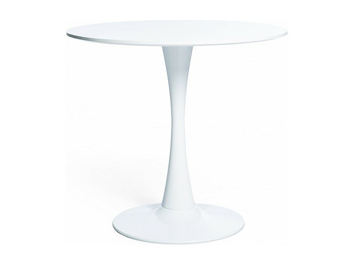 Table ronde moderne blanc laqué Bosika 90cm