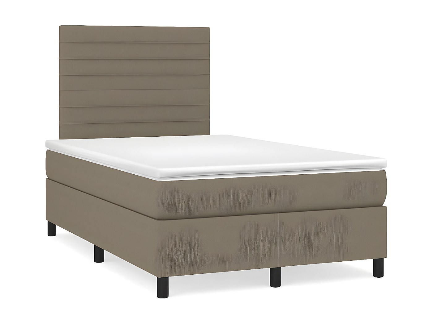 Cama box spring con colchón tela gris taupe 120x200 cm Gris Topo