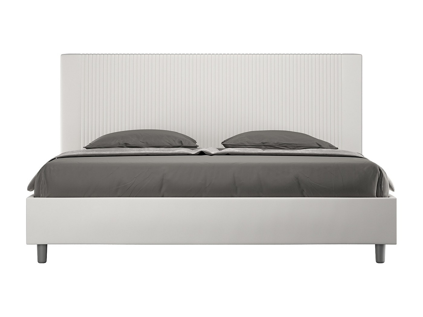 Lit moderne 200x200 avec tête de lit rayures verticales matelassé ...