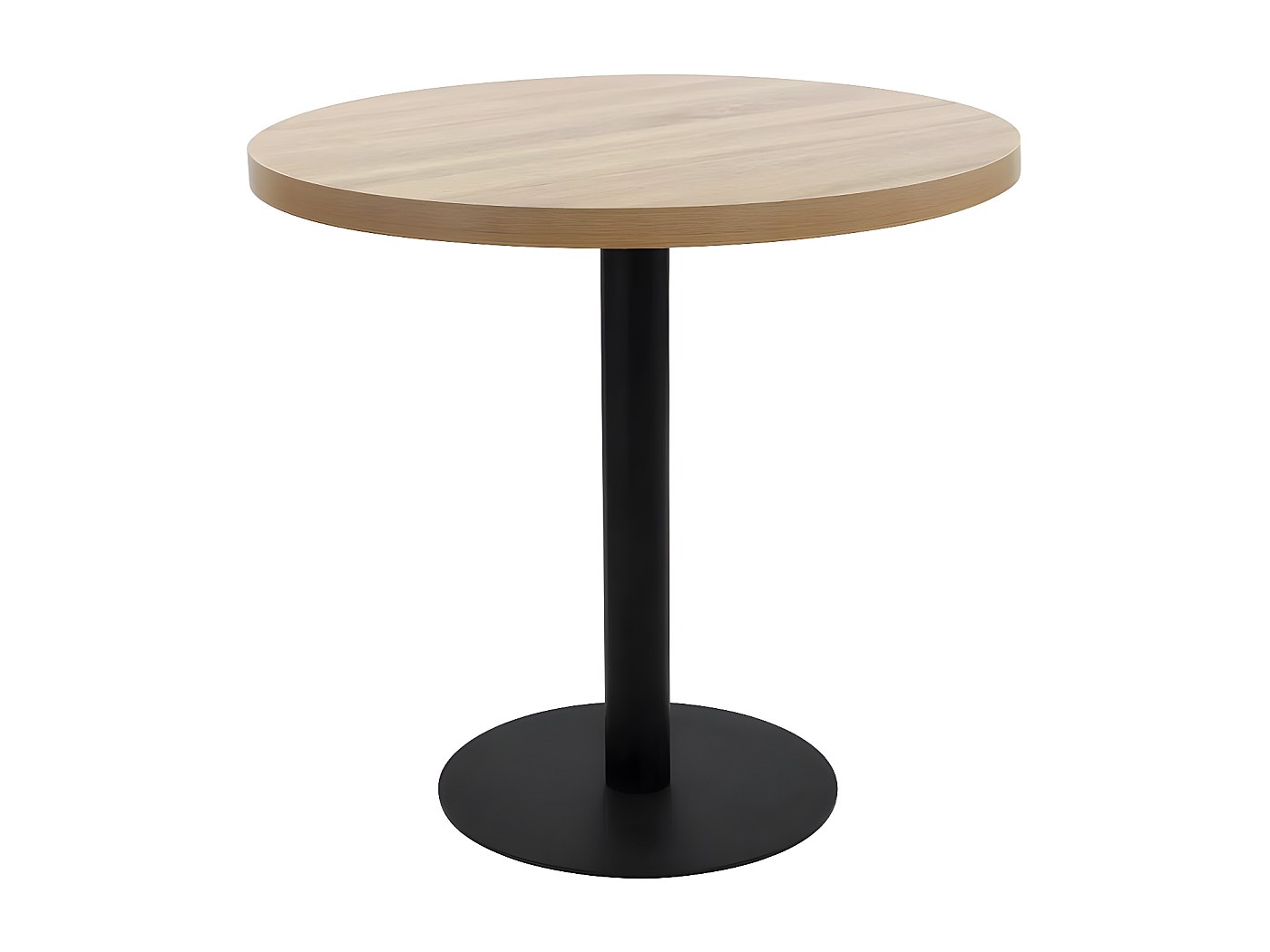 Table de bar ronde bois clair et pieds métal noir Beth D 80cm