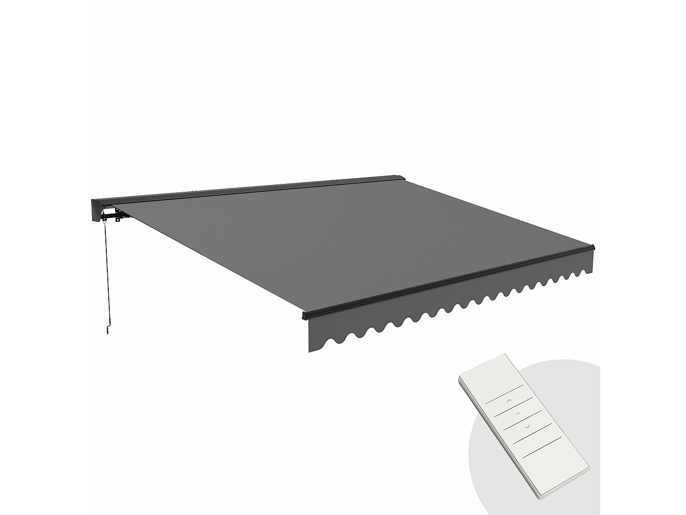 Store banne électrique 4x3m en aluminium anthracite